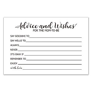 TENTADO Baby Shower Advice Card, Pack of 50 4x6 Inch - Premium Quality, Perfect for Baby Shower Games & New Mom Gifts