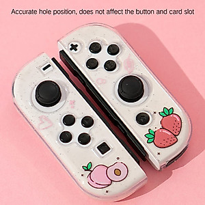PERFECTSIGHT Glitter Protective Case for Nintendo Switch OLED Kirby Fans, Cute Bling Clear Soft TPU Slim Cover, Dockable Case for NS Console and Joy-Con Controller - Shock-Absorption Anti-Scratch