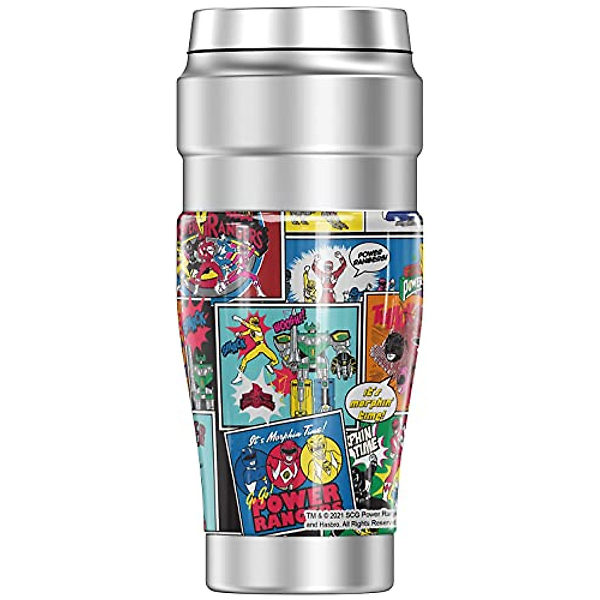 THERMOS Power Rangers Power Rangers Comic Collage STAINLESS KING Stainless Steel Travel Tumbler, Vacuum insulated & Double Wall, 16oz