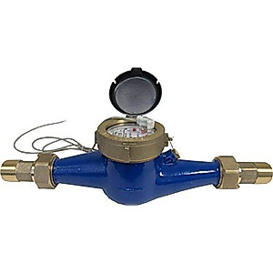PRM 1-1/2 Inch NPT Multi Jet Water Meter with Pulse Output, Brass Body - Not for Potable Water