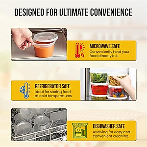 OCS Parts 240-Pack 16 Ounce Plastic Deli Containers with Lids | Stackable, Microwavable, Freezer and Dishwasher Safe BPA Free Reusable Plastic Food Containers for Home and Commercial Use