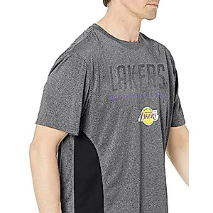 Ultra Game NBA Los Angeles Lakers Mens Active Tee Shirt, Charcoal Heather, Large