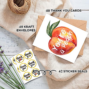 HAHIZIN 40 Funny Thank You Cards with Envelopes & Stickers, Bulk Boxed Set Assortment Blank Notecards, Great for Friends, Family, Coworkers, Customers, Volunteers, and More