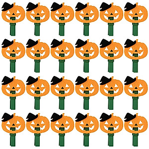 Halloween Pumpkin Clips Small Clothespins Snacks Pins Wooden Pumpkin Photo Clips Mini Decorative Craft Clips (24 Pieces)