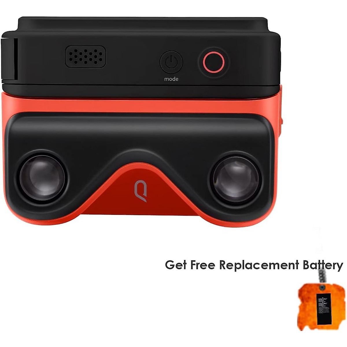 QooCam EGO Instant View 3D Camera Binocular 4K Sports Camera VR Adaptation 3D Lipo Vlog Camera HD (Black)