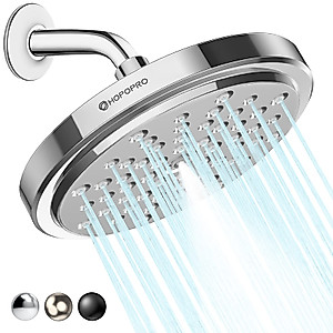 HOPOPRO NBC News Consumer Reports Recommended Shower Brand, 7 Inch High Pressure Shower Head and Shower Arm for Healthy Luxury Shower Experience Even at Low Water Flow - Chrome