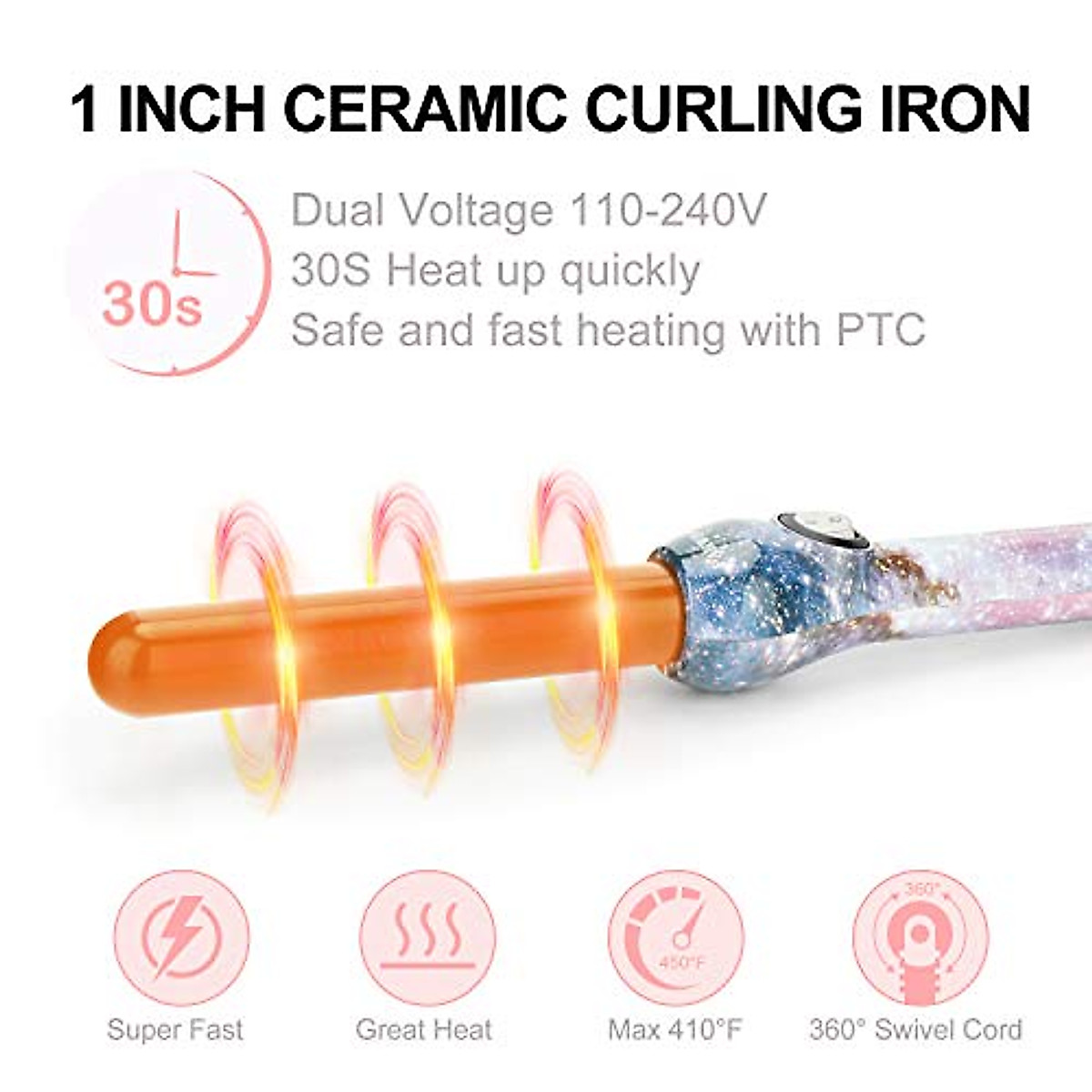 PARWIN PRO BEAUTY Hair Styling Set - 1875w Professional Hair Dryer - 1 Inch Titanium Curling Iron- 1 Inch Anti-Static Hair Straightener- Negative Ionic Technology - Pack of 3, for All Hair Types