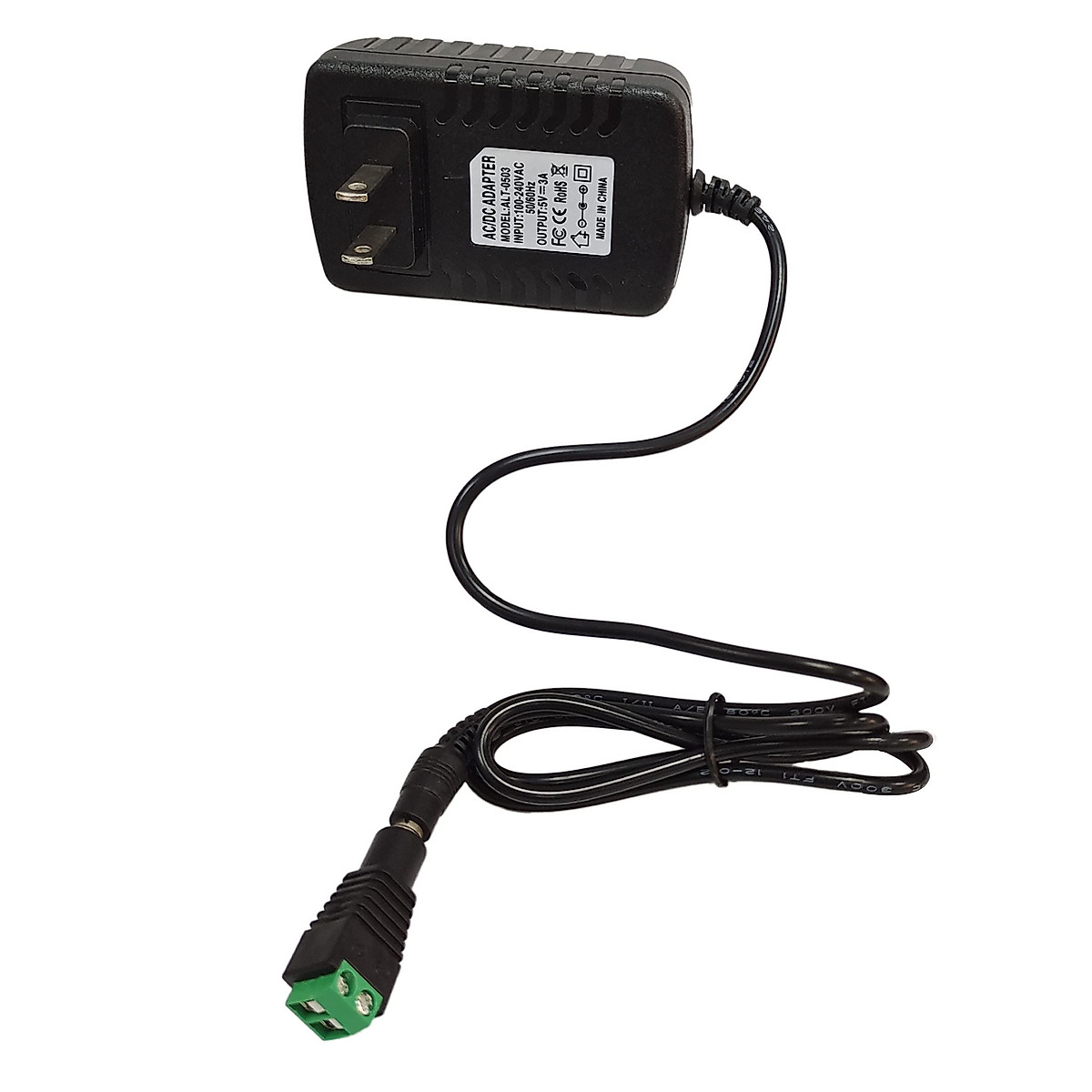 Jieyitech 5V 3A 15W Power Supply AC 100-240V to DC 5V AC Adapter Transformer Converter Charger 5.5x2.1mm Plug for LED Pixel Strip Light CCTV Camera Security System Computer Project