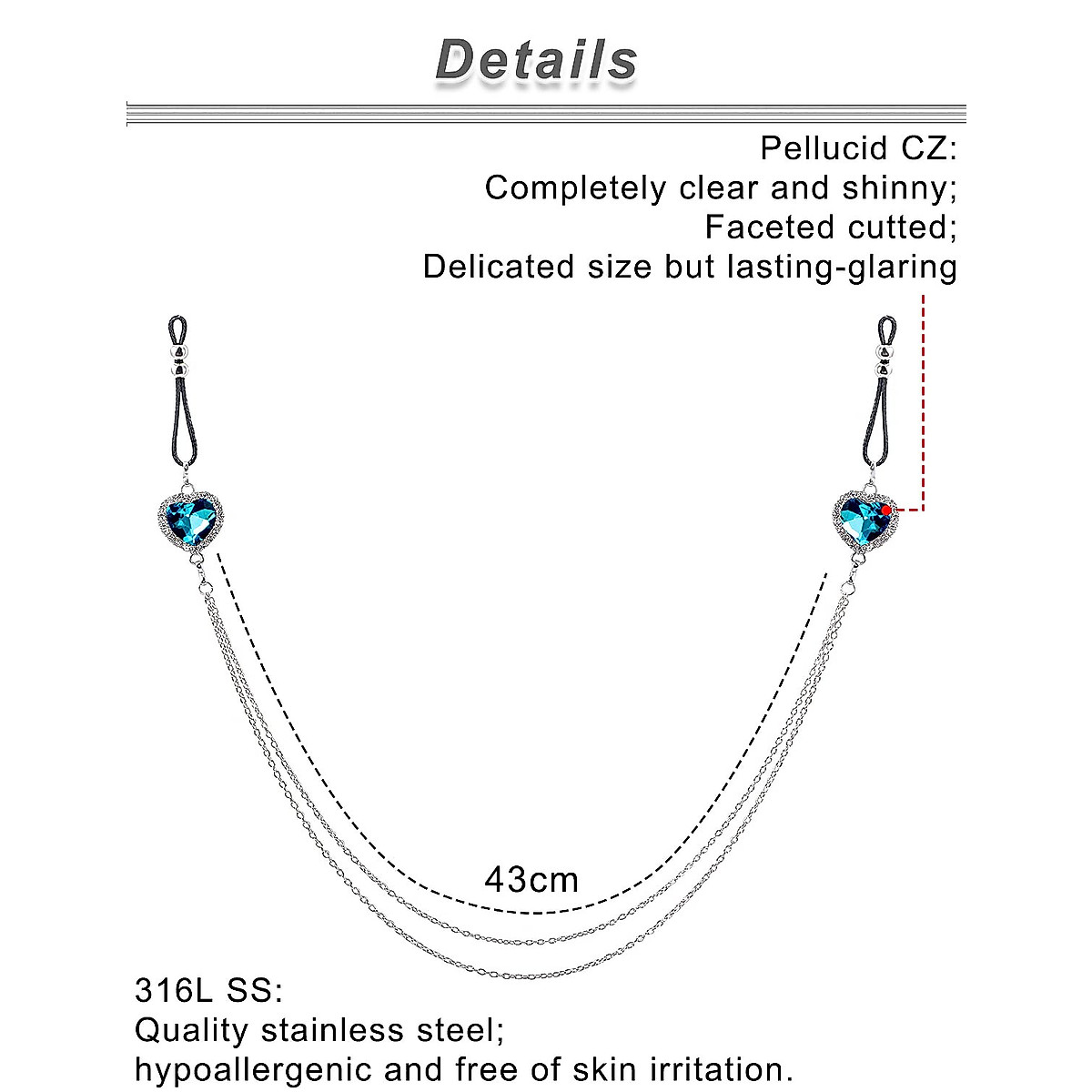 Ocptiy Fake Clamps Piercing Jewelry for Women Men Butterfly Fake belly Chain Cute Stainless Surgical Steel Faux Silver Bar Non-Piercing Clip On Dangle Body Piercing Jewelry for Women