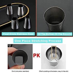 Suuker Stainless Steel Extra Large Round Piping Tips Set, 4 Pcs (F02 F06 9FT R22L) for Cake Cupcake Cookie Decorating