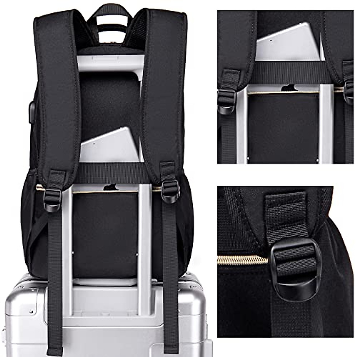 Bluboon Backpack for Women 15.6 Inch Laptop Bookbag College School Backpack Girls Schoolbag Compartment Daypack for Business Travel with USB Charging Port and Headphone Interface