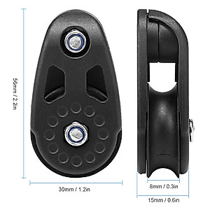 LIXADA 2Pcs Kayak Slide Rail Anchor Trolley Kit Pulley Blocks for Kayak Canoe Boat