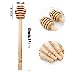 BLUE TOP 20PCS Wooden Honey Dipper Stick 6 Inch Individually Wrapped Honey Stirrer Stick,Honeycomb Sticks,Honey Wand for Honey Jar Dispense Drizzle Honey and Wedding Party Favors Gift.