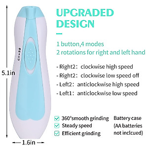 Baby Nail Clipper,Electric Baby Nail Trimmer,Toes Fingernails Care Trimmer with LED Light for Newborn,Kids and Adults(Blue)