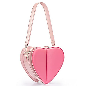 Milan Chiva Crossbody Shoulder Evening Bag for Women Heart Shape Handle Satchel Clutch Purses Ladies Handbags 90s Y2k Bags Pink MC-1024PK