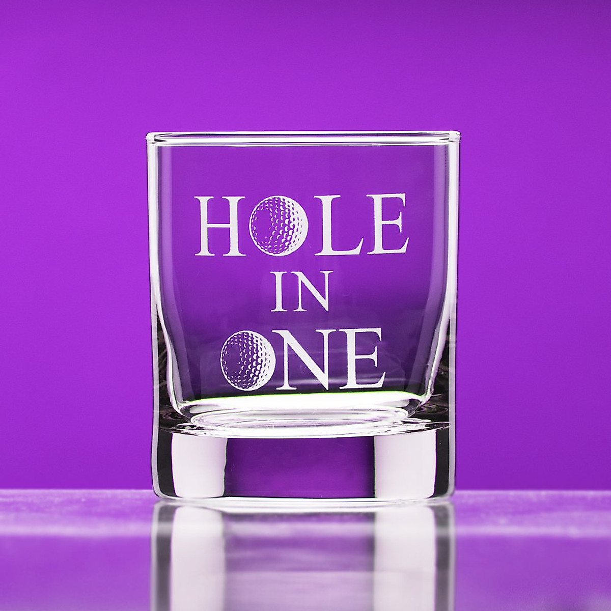 National Etching Hole in One Golf Whiskey Glass