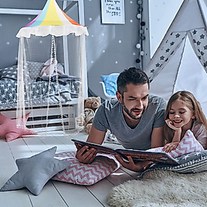 VOSAREA Rainbow Bed Canopy Half-Round Dome Reading Corner Tent Decorative Mosquito Net for Toddlers -1.2m