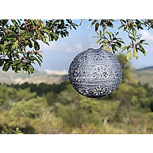 Allsop  31836 Home Soji Stella Boho LED Outdoor Solar Lantern, Handmade with Weather-Resistant UV Rated Tyvek Fabric, Stainless Steel Hardware, for Patio, Deck, Garden, 12X12