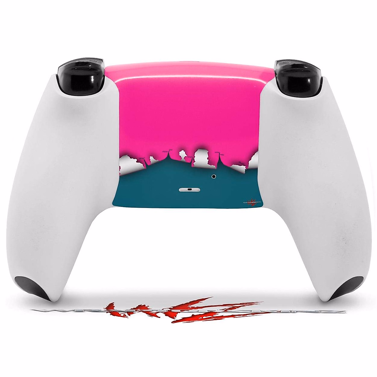 WraptorSkinz Skin Wrap compatible with Sony PS5 DualSense Controller Ripped Colors Hot Pink Seafoam Green (CONTROLLER NOT INCLUDED)