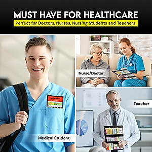 Nursing Clipboard with Nursing and Medical Edition Cheat Sheets 3 Layers Aluminum Foldable Nurse Clip Boards Notepad for Students, Nurses and Doctors (Black)