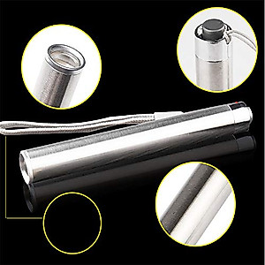 Mini LED Stainless Flashlights Waterproof Lanterna Mini Aluminum Led Waterproof Flashlight Small Torch for Hiking, Biking, Emergency