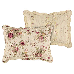 Greenland Home Antique Rose 100% Cotton Quilted Pillow Sham, Standard 20x26-inch, Multicolor