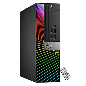 Dell OptiPlex Small Form Factor Desktop Computer with RGB Lights i7 6700 3.4 GHz 16GB RAM 512GB SSD Win 10 Pro WiFi, Keyboard & Mouse HDMI (Renewed)