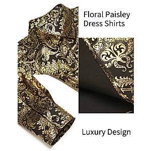 COOFANDY Men's Dress Shirt Formal Elegant Metallic Button Down Regular Fit Shirt