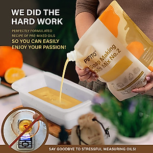 Pifito Soap Making Oils Mix No. 2 │ 60 Oz Quick Mix Blend of Pre-Measured Oils for Cold Process Soap Making Supplies