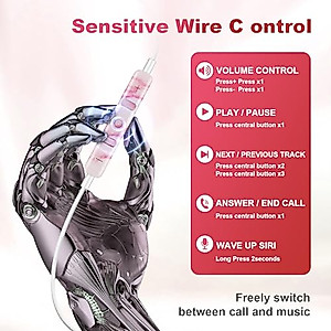 XNMOA Wired Headphones for iPhone 13/13 Mini / 13 Pro/13 Pro Max,Wired iPhone Earphones with Microphone,Headphones for School/Travel/Tablet, Pink Marble