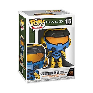 Funko Pop! Games: Halo Infinite - Spartan Mark VII with VK78, Blue & Yellow, with Game Add On, 3.75 inches
