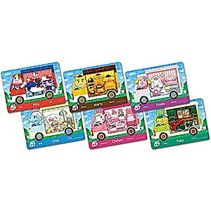 6Pcs Sanrio Animal Crossing Amiibo Card,Compatible Switch Games New Horizons stand Card(45*45mm)