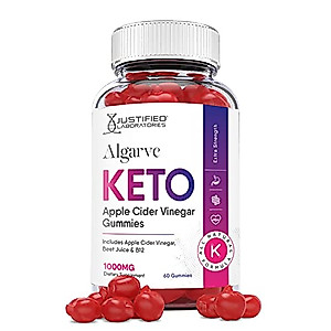 Justified Laboratories Algarve Keto ACV Gummies 1000MG with Pomegranate Juice Beet Root B12 60 Gummys