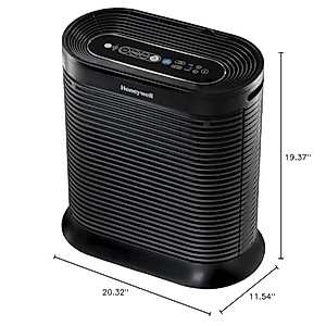 Honeywell HPA-250 Bluetooth Smart True HEPA Air Purifier, Airborne Allergen Reducer for Large Rooms (310 sq ft), Black - Wildfire/Smoke, Pollen, Pet Dander, and Dust Air Purifier