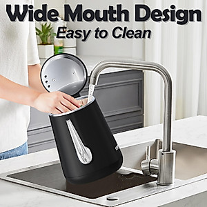 Stariver Gooseneck Electric Kettle, 0.8L Electric Tea Kettle Tea Pot, Pour Over Coffee Kettle with Stainless Steel Inner Lid & Bottom, Water Boiler with Auto Shut Off and Boil Dry Protection, Black