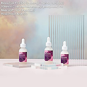 Bakuchiol Serum Natural Retinol Alternative with Vitamin C, Hyaluronic Acid and Peptides, Anti-Aging for All Skin Types, Hydration, Antioxidant Natural Skincare