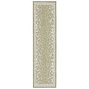 SAFAVIEH Courtyard Collection Runner Rug - 2'3" x 12', Light Green & Ivory, Leopard Print Design, Non-Shedding & Easy Care, Indoor/Outdoor & Washable-Ideal for Patio, Backyard, Mudroom (CY6100-52712)