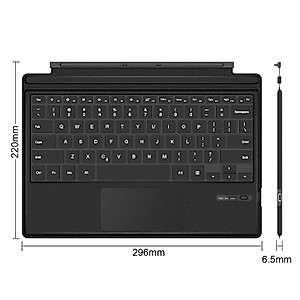 TOMSENN Surface Pro 6 / Surface Pro 5 (Pro 2017) / Pro 4 / Pro 3 Type Cover, Lightweight Slim Wireless Bluetooth Keyboard Two Button Trackpad Built-in Rechargeable Battery, Gray