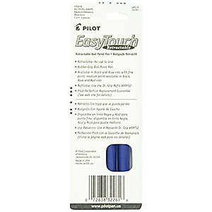 PILOT EasyTouch Retractable Ball Point Pens, Medium Point, Blue Ink, 2-Pack (32261)