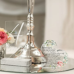 Bridesmaid Gifts Maid of Honor Gifts from the Bride Bridesmaid Proposal Gifts Acrylic Heart Sign with Flowers Eucalyptus Leaves Thank You Gift for Bridesmaids Wedding Party