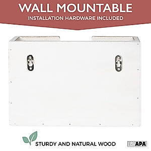 Ilyapa Wood Paper Towel Dispenser - Rustic Farmhouse White Wooden Multifold Hand Towel Holder