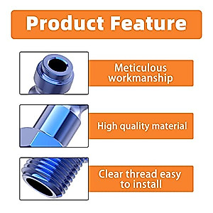 GASHER 20PCS 1/4-Inch NPT Male Blue Aluminum Industrial Air Plug, Pneumatic Plugs 300PSI(T-Style)