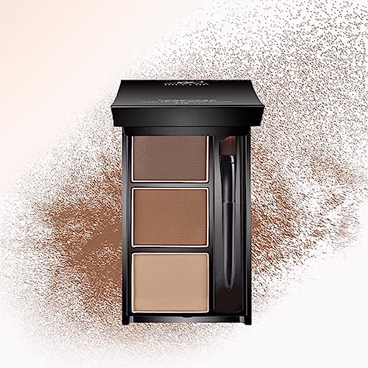 Eyebrow powder three-color brow disc waterproof eyebrow powder eyebrow makeup kit eyebrow filler to shape natural eyebrows (02# Brown, light brown, skin tone)