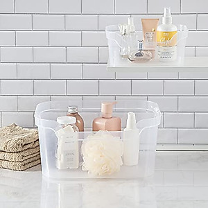 Tribello Plastic Storage Bins, Clear Storage Bins for Pantry - Medium 13” X 9” X 5” Pantry Organization and Storage Bins for Bathroom, Closet Shelves Organizer Bins - Made In USA - 2 Pack