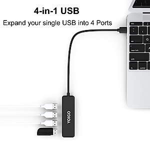 YOIGO USB hub,4 Port 2.0 USB Splitter Expander,USB hub for Laptop,MacBook,Surface Pro,PC, Flash Drive,Mobile HDD