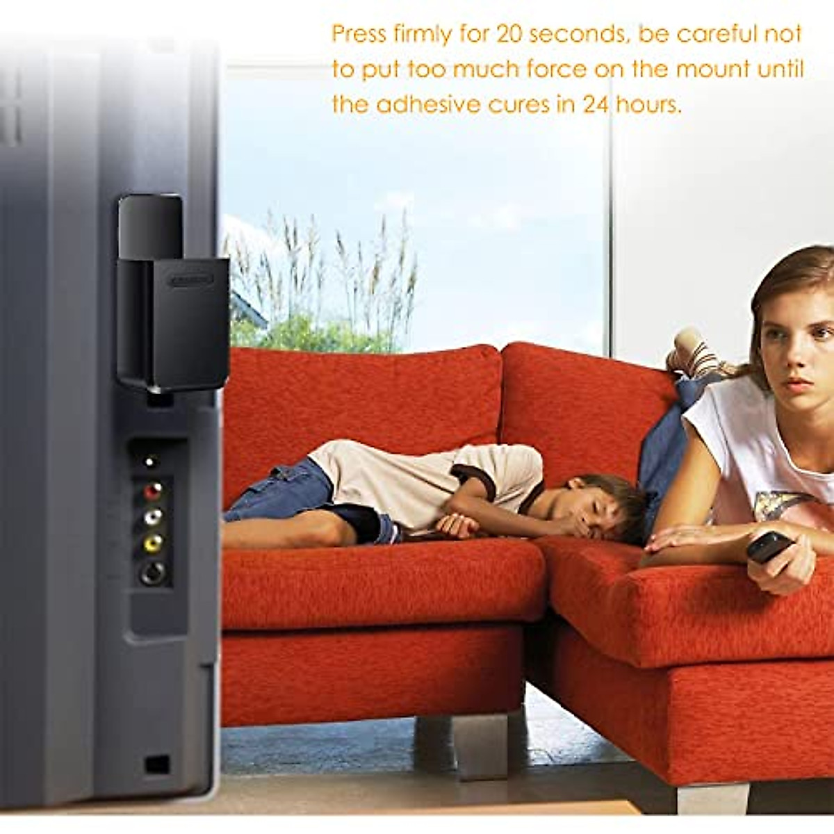 CaseBot Apple TV Remote Holder for Apple TV 4K 2022/2021/4th/3rd/2nd Gen, Roku Remote, Samsung Smart Hub 4K TV Remote, Mounting System Bracket Shelf, Black