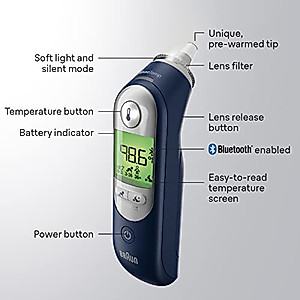 Braun ThermoScan 7 Digital Ear Thermometer, Family Care App Compatible, Age Precision Technology, Color-Coded Digital Display, Baby and Infant Friendly, No. 1 Brand Recommended by Pediatricians