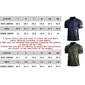 HARGLESMAN Men's Quick Dry Performance Short Sleeve Tactical Patriotic Polo T Shirt Tops Summer 1776 Printed Sports Casual Tees for Golf Tennis Paintball Activewear Navyblue L