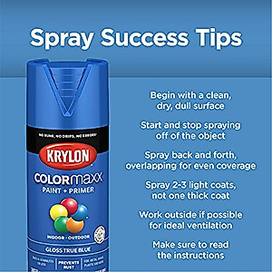 Krylon K05535007 COLORmaxx Spray Paint and Primer for Indoor/Outdoor Use, Gloss Regal Blue 12 Ounce (Pack of 1)