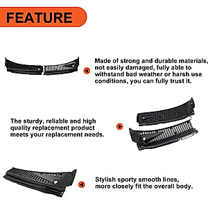 ECOTRIC Windshield Wiper Cowl Cover Panel Compatible with 1999-2007 Ford F250 F350 F450 F550 Super Duty 2000-2005 Ford Excursion Replacement for 3C3Z-25022A68-AAA 4C3Z-25022A69-AAA